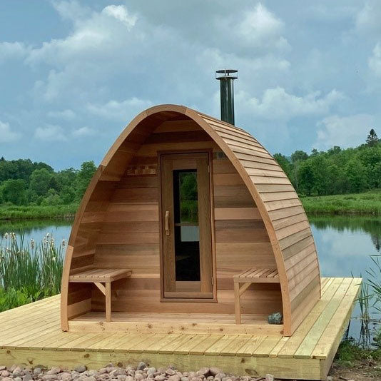 Clear Western Red Cedar POD Sauna – Maxwell Garden Centre